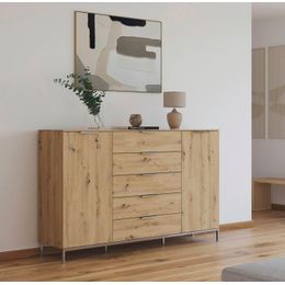 Kombikommode Rauch, B:180cm H:111cm T:42cm, braun, Holzwerkstoff, Schlafzimmer, Sideboards, "Kommode T&uuml;rkommode Sideboard Kombikommode FLIPP",