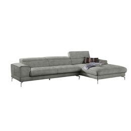 Ecksofa W.Schillig, B:343cm H:70cm T:193cm, grau, Stoff S37 (100% Polyester): Luxus-Microfaser in Lederoptik, Wohnzimmer, Sofas, "piedroo, Designsofa