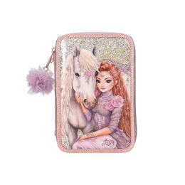 Depesche Kinder Buntstift "3-Fach Federtasche VIVA VIOLET inkl. Stifte TOPModel 7,5 x 13 x 20 cm lila", lila, Kunststoff, Stifte
