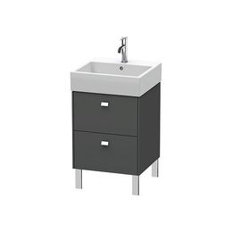Duravit Brioso Waschtischunterbau BR443201049 484x459mm, Graphit Matt, 2 Ausz&uuml;ge, Griff Chrom