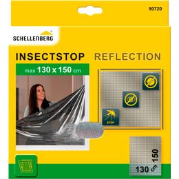 Schellenberg Fliegengitter-Gewebe "Reflection, reflektierender Insektenschutz", B/H: 130cm x 150cm, 1er Pack, grau, Insektenschutzgitter, für