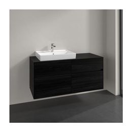 Villeroy & Boch Villeroy und Boch Collaro Waschtischunterschrank C082B0AB 120x54,8x50cm, Waschtisch links, LED-Beleuchtung 8,8 W, black oak