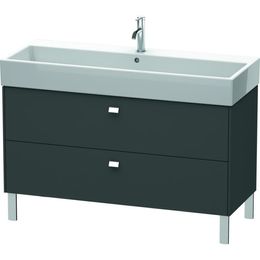 Duravit Brioso Waschtischunterbau BR443701049 1184x459mm, Graphit Matt, 2 Ausz&uuml;ge, Griff Chrom
