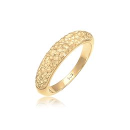 Elli Damen Fingerring "Bandring Basic Geh&auml;mmert Trend Cool 925 Silber", 56mm, ohne Stein, Silber 925 (Sterlingsilber), 4mmgold, Silber 925