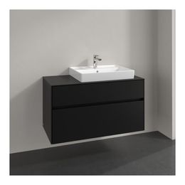 Villeroy & Boch Villeroy und Boch Collaro Waschtischunterschrank C018B0VL 100x54,8x50cm, Waschtisch rechts, LED-Beleuchtung 7,3 W, volcano black