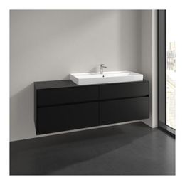 Villeroy & Boch Villeroy und Boch Collaro Waschtischunterschrank C030B0VL 160x54,8x50cm, Waschtisch rechts, LED-Beleuchtung 12W, volcano black