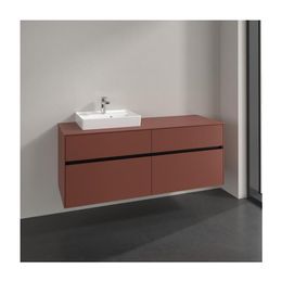 Villeroy & Boch Villeroy und Boch Collaro Waschtischunterschrank C074B0AH 140x54,8x50cm, Waschtisch links, LED-Beleuchtung 10,4W, wine red