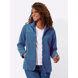 Casual Looks Damen Langjacke, blau, Gr. 44, unifarben, 100% Polyester, Besatz:100% Polyester, Jacken