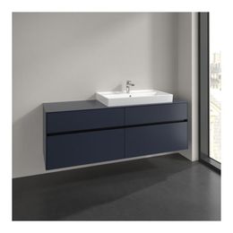 Villeroy & Boch Villeroy und Boch Collaro Waschtischunterschrank C027B0VQ 160x54,8x50cm, Waschtisch rechts, LED-Beleuchtung 12W, marine blue