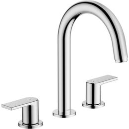 Hansgrohe Vernis Shape 3-Loch-Waschtisch-Armatur 71563000 mit Zugstangen-Ablaufgarnitur, chrom