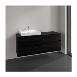 Villeroy & Boch Villeroy und Boch Collaro Waschtischunterschrank C085B0AB 140x54,8x50cm, Waschtisch links, LED-Beleuchtung 10,4W, black oak