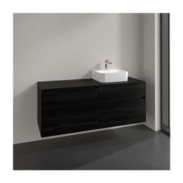 Villeroy & Boch Villeroy und Boch Collaro Waschtischunterschrank C102B0AB 140x54,8x50cm, Waschtisch rechts, LED-Beleuchtung 10,4W, black oak