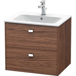 Duravit Brioso Waschtischunterbau BR410101021 620x553 mm, Nussbaum Dunkel/Chrom, 2 Ausz&uuml;ge