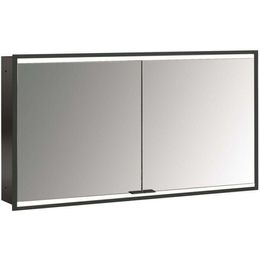 Emco prime Unterputz-Lichtspiegelschrank 949713557 1300x730mm, 2-t&uuml;rig, schwarz/spiegel