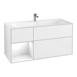 Villeroy & Boch Villeroy und Boch Finion Waschtischunterschrank G060GFGF 119,6x59,1cm, Emotion, Regal links Glossy white lacquer, Glossy white lacquer