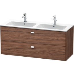 Duravit Brioso Waschtischunterbau BR410501021 1290x553 mm, Nussbaum Dunkel/Chrom, 2 Ausz&uuml;ge