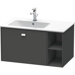 Duravit Brioso Waschtischunterbau BR401201049 820x479mm, Graphit Matt, Regal links, Griff Chrom