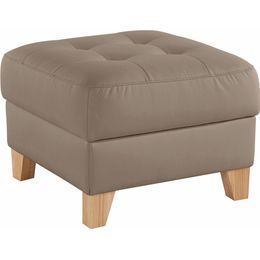 Hocker, B:70cm H:45cm T:70cm, braun, exxpo - SOFA FASHION, NaturLEDER (echtes Rindsleder) in Sitz und R&uuml;cken. Korpus in passendem Kunstleder SOFTLUX