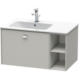 Duravit Brioso Waschtischunterbau BR401201007 820x479mm Betongrau Matt, Regal links, Griff Chrom