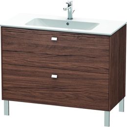 Duravit Brioso Waschtischunterbau BR440301021 1020x479mm, Nussbaum Dunkel/Chrom, 2 Ausz&uuml;ge