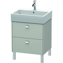 Duravit Brioso Waschtischunterbau BR443301007 584x459mm, Betongrau Matt, 2 Ausz&uuml;ge, Griff Chrom