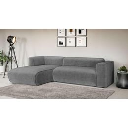 Ecksofa Home Affaire, B:257cm H:78cm T:161cm, grau, 100% Polyester, Wohnzimmer, Sofas, "MERID L-Form (257 cm), zeitlos & stilvolles Design",