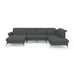 Sit & More Wohnlandschaft SIT & MORE, B:338cm H:84cm T:207cm, grau, Sofas, "Fashion U-Form", wahlweise mit Kopfteilverstellung, Vorziehsitz, motorisch,