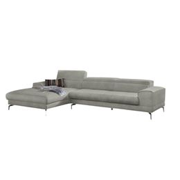 Ecksofa W.Schillig, B:343cm H:70cm T:193cm, grau, Chenille-Flachgewebe R66 (85% Polyester, 15% Nylon), Wohnzimmer, Sofas, "piedroo, Designsofa mit