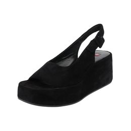 Högl HÖGL Damen Keilsandalette "Högl Sandalen Veloursleder", Gr. 41,5schwarz, Veloursleder, Schuhe