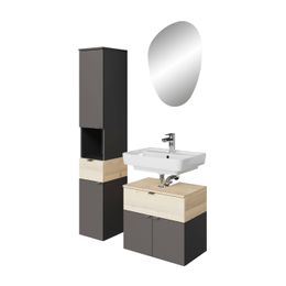 Badm&ouml;bel-Set SAPHIR, grau, Kastenm&ouml;bel-Sets, "Quickset 394"