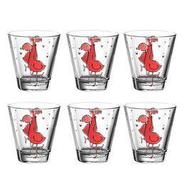 Leonardo Kinderbecher "Kinderbecher Bambini 215 ml 6er Set", rosa, Trinkgefäße