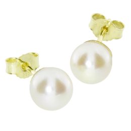 OSTSEE-SCHMUCK Damen Paar Ohrstecker "- Klassisch 8 mm - Gold 333/000 - Wachsperle", Gelbgold 333, gold, Gelbgold 333, Ohrringe