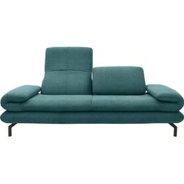 2-Sitzer, B:224cm H:83cm T:98cm, blau, LOOKS by Wolfgang Joop, 100% Polyester, Sofas, "LOOKS by Wolfgang Joop 2-Sitzer-Sofa >>LOOKS XIII<<",