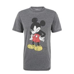 Recovered Damen T-Shirt "Disney Mickey Mouse Madface", grau, Gr. S, bedruckt, 100% Baumwolle, Shirts, im zeitlosen Design