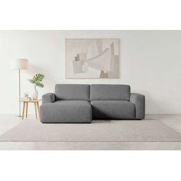 Schlafsofa Home Affaire, B:250cm H:82cm T:143cmgrau, 94% Polyester, 6% Nylon, Sofas, "Noord Schlafecksofa, Breite 250 cm", Cord, Struktur, Webstoff,