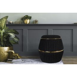Sitzhocker Kayoom, B:51,5cm H:53cm T:51,5cm, schwarz, Bezug: 50% Baumwolle 50% Acryl / Korpus: Pappelholz, Hocker, "Hocker Doric, trendiger Look,