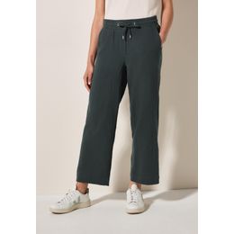 Cecil Damen Stoffhose, gr&uuml;n, Gr. XXL, unifarben, Web, 100% Baumwolle, Hosen, Elastikbund mit Tunnelzug