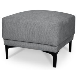 Polsterhocker OTTO HOME, B:58cm H:45cm T:58cm, grau, 90% PES, 10% NY, Hocker, "Xander", Breite 58 cm, Soft-Touch Chenille, schwarze Metallfüße