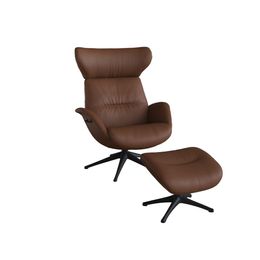 Relaxsessel FLEXLUX, B:90cm H:107cm T:89cm, braun, 100% Echtleder, Wohnzimmer, Sessel, "Fernsehsessel More, ergonomisch, drehbar, robuster Fu&szlig;,