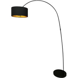 Salesfever Bogenlampe "Luca", 1, &Oslash; 40cm H: 201cm, gold, Wohnzimmer, Leuchten