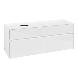 Villeroy & Boch Villeroy und Boch Collaro Waschtischunterschrank C04600DH 140 x 54,8 x 50 cm, Waschtisch links, Glossy White