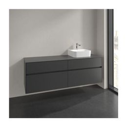 Villeroy & Boch Villeroy und Boch Collaro Waschtischunterschrank C106B0VR 160x54,8x50cm, Waschtisch rechts, LED-Beleuchtung 12W, graphite