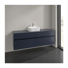 Villeroy & Boch Villeroy und Boch Collaro Waschtischunterschrank C104B0VQ 160x54,8x50cm, Waschtisch mittig, LED-Beleuchtung 12W, marine blue