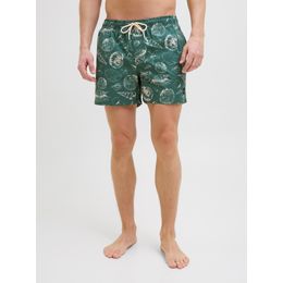 Jack & Jones JACK & JONES Herren Badeshorts "JPSTMAUI JJSWIM MATURE AOP AKM SN", grün, Gr. XS, bedruckt, Web, Obermaterial: 100% Polyester, Badehosen