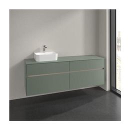 Villeroy & Boch Villeroy und Boch Collaro Waschtischunterschrank C105B0AF 160x54,8x50cm, Waschtisch links, LED-Beleuchtung 12W, soft green