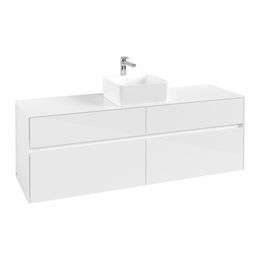 Villeroy & Boch Villeroy und Boch Collaro Waschtischunterschrank C04900DH 160 x 54,8 x 50 cm, Waschtisch mittig, Glossy White