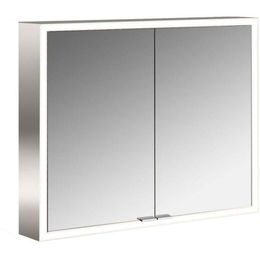Emco prime Aufputz-Lichtspiegelschrank 949706262 800x700mm, 2-t&uuml;rig, aluminium/spiegel
