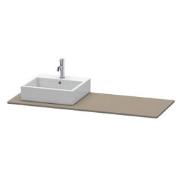 Duravit XSquare Konsole XS060GL9090 140x55cm, mit 1 Ausschnitt, links, Flannel Grey seidenmatt