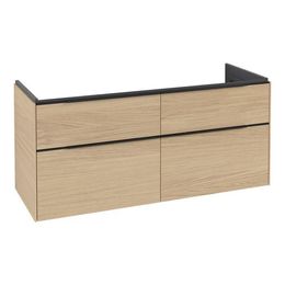 Villeroy & Boch Villeroy und Boch Subway 3.0 Waschtisch-Unterschrank C60201VJ 127,2x57,6x47,8cm, ohne LED/Griff Volcano black, nordic oak