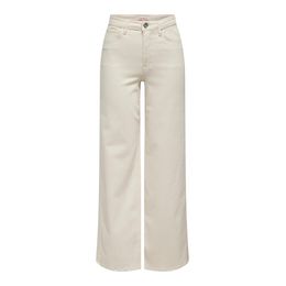 Only Damen High-waist-Jeans "ONLMADISON BLUSH HW WIDE DNM CRO NOOS", beige, Gr. S, unifarben, Denim/Jeans, Obermaterial: 92% Baumwolle, 6%